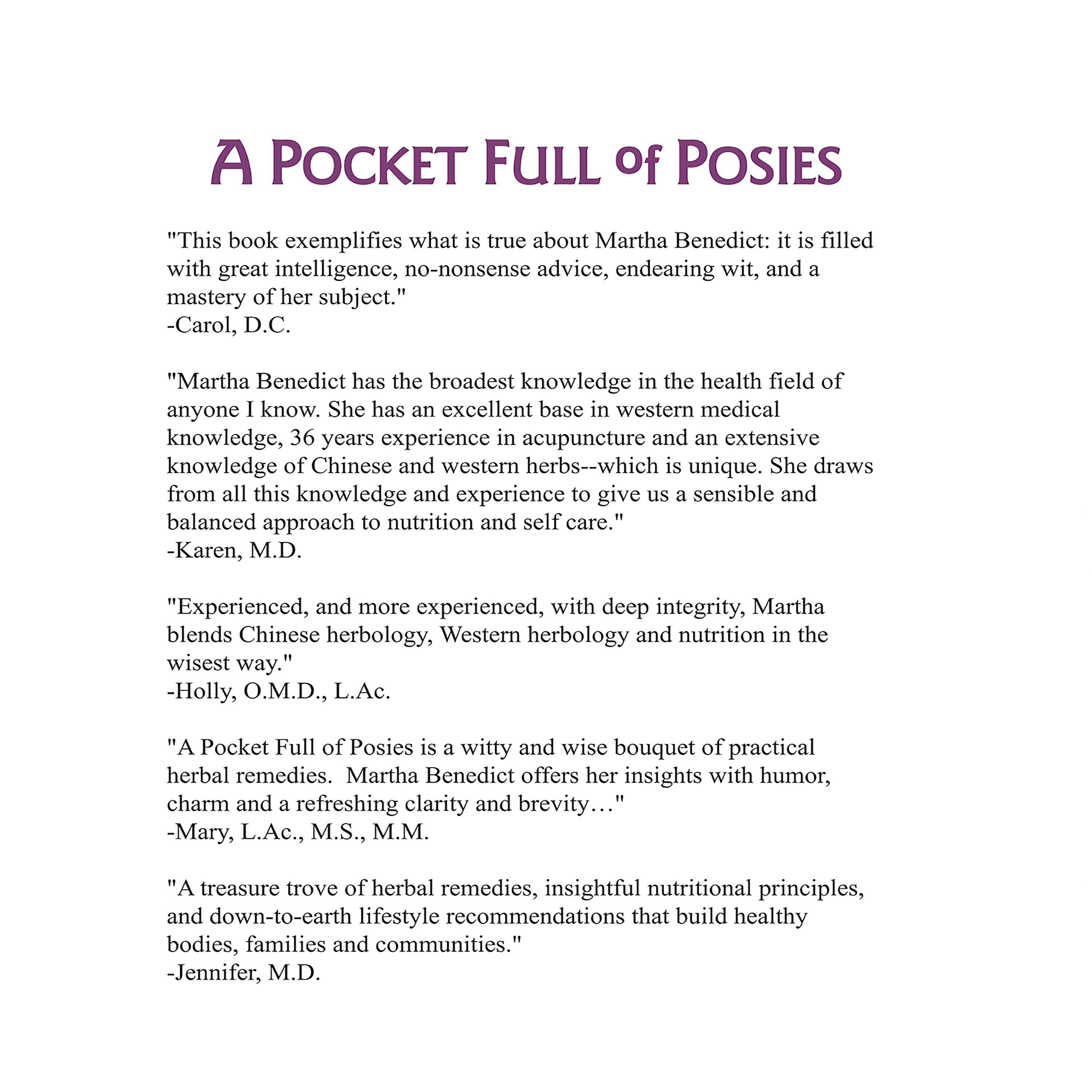 A Pocket Full of Posies – Benedictine Herbs